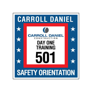 Safety Orientation Hard Hat Sticker - 2 inch Square – Construction Sticker