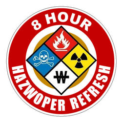 HAZWOPER 8 Hour Refresh Hard Hat Sticker - 2 inch Circle – Construction ...