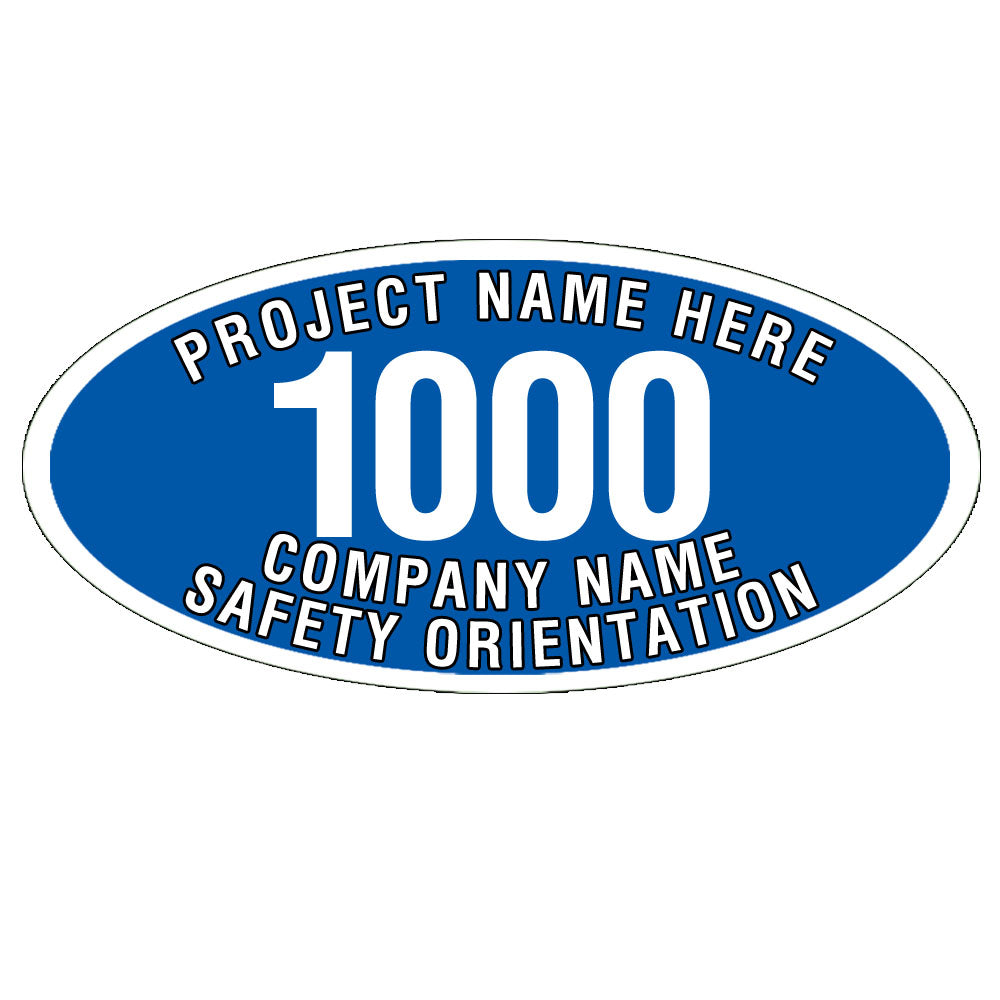Safety Orientation Numbered Hard Hat Sticker - 2x1 inch Oval ...