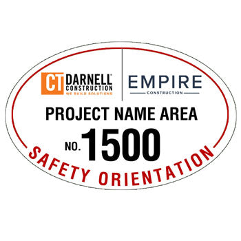 Joint Venture Safety Orientation Hard Hat Sticker - 3x2 inch Oval ...