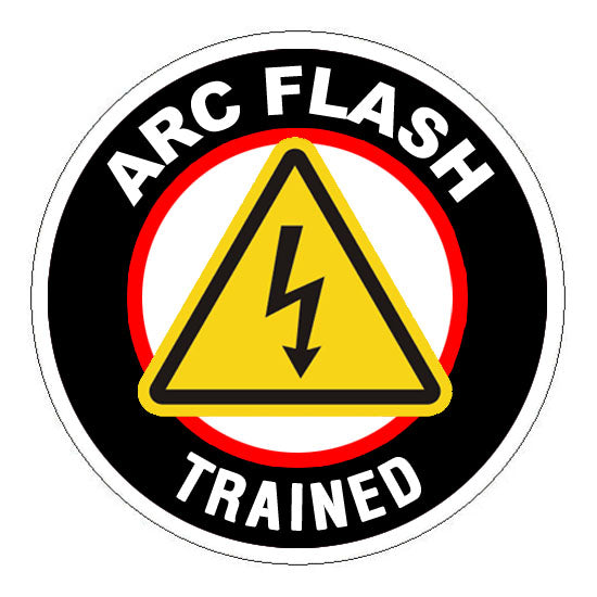 Arc Flash Trained Hard Hat Sticker 1 - 2 inch Circle – Construction Sticker