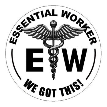 Essential Worker Hard Hat Sticker - 2 inch Circle – Construction Sticker