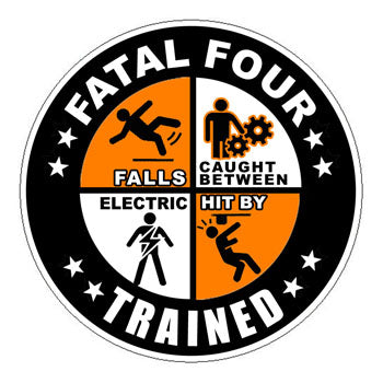 Fatal Four Trained Hard Hat Sticker 2 - 2 inch Circle – Construction ...