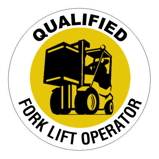 Qualified Forklift Operator Hard Hat Sticker - 2 inch Circle ...