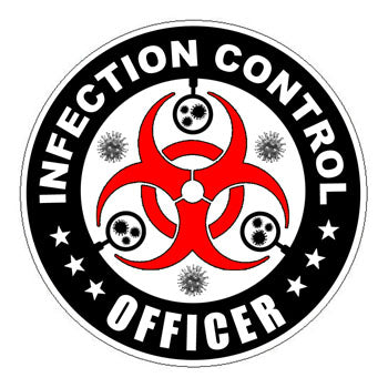 Infection Control Officer (ICO) Hard Hat Sticker Black - 2 inch Circle ...