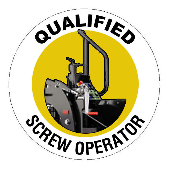 Qualified Screw Operator Hard Hat Sticker - 2 inch Circle ...