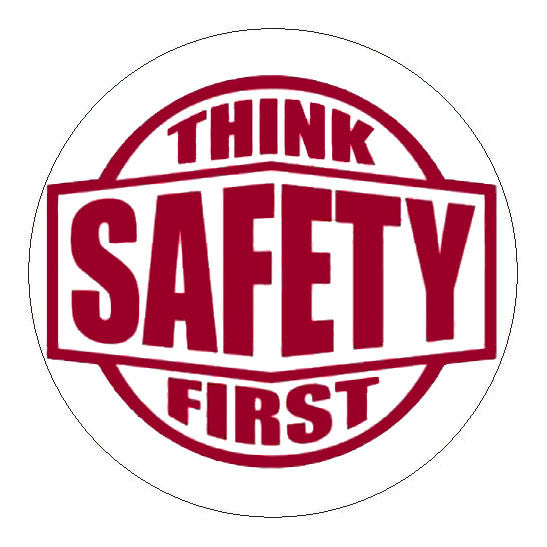 Think Safety First Hard Hat Sticker - 2 inch Circle – Construction Sticker